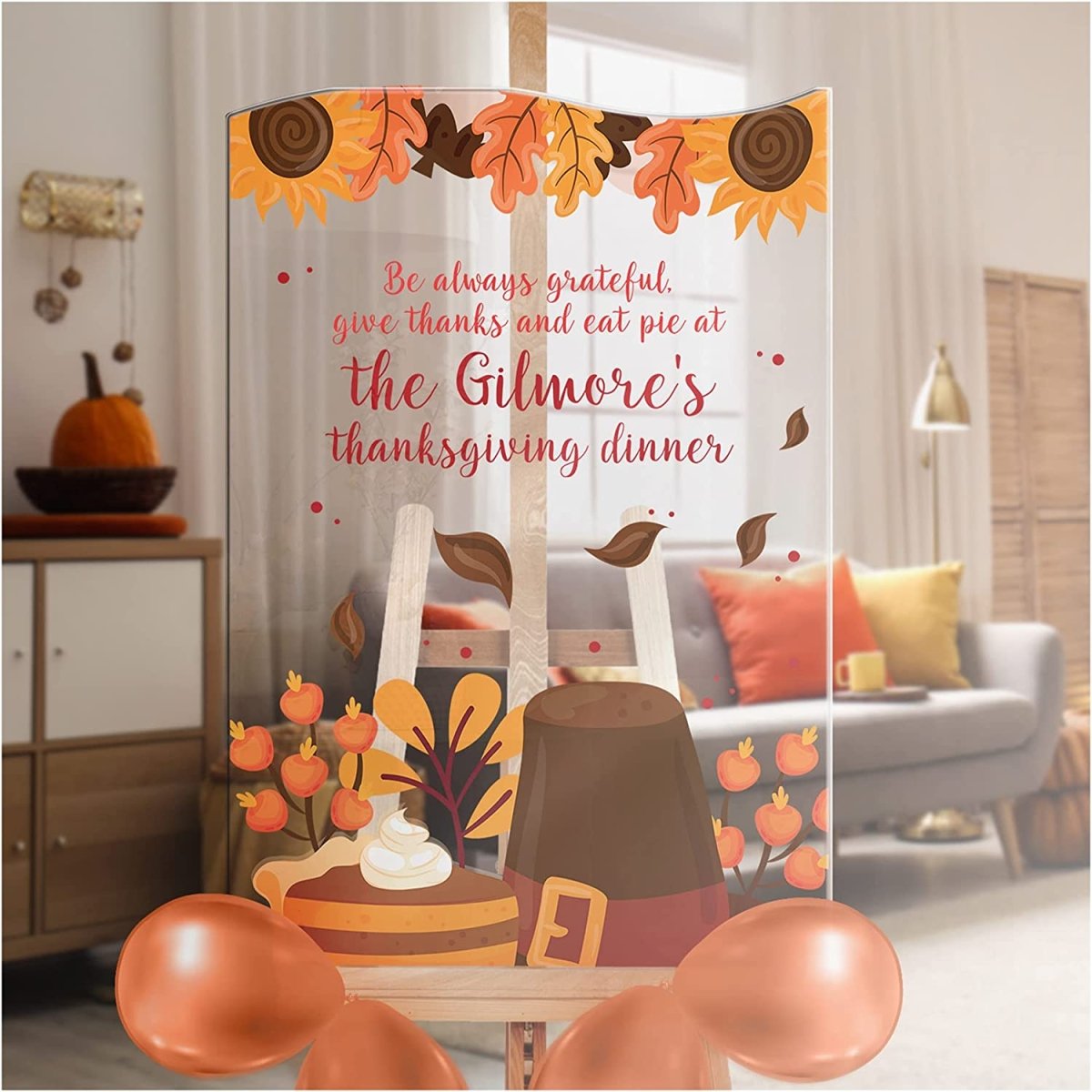 Personalized Grateful And Blessed Thanksgiving Welcome Sign – SpeedyOrders