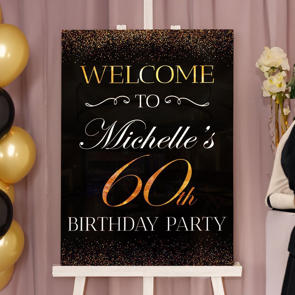 60th Birthday Sign, Welcome Sign for 60th Birthday Party – SpeedyOrders