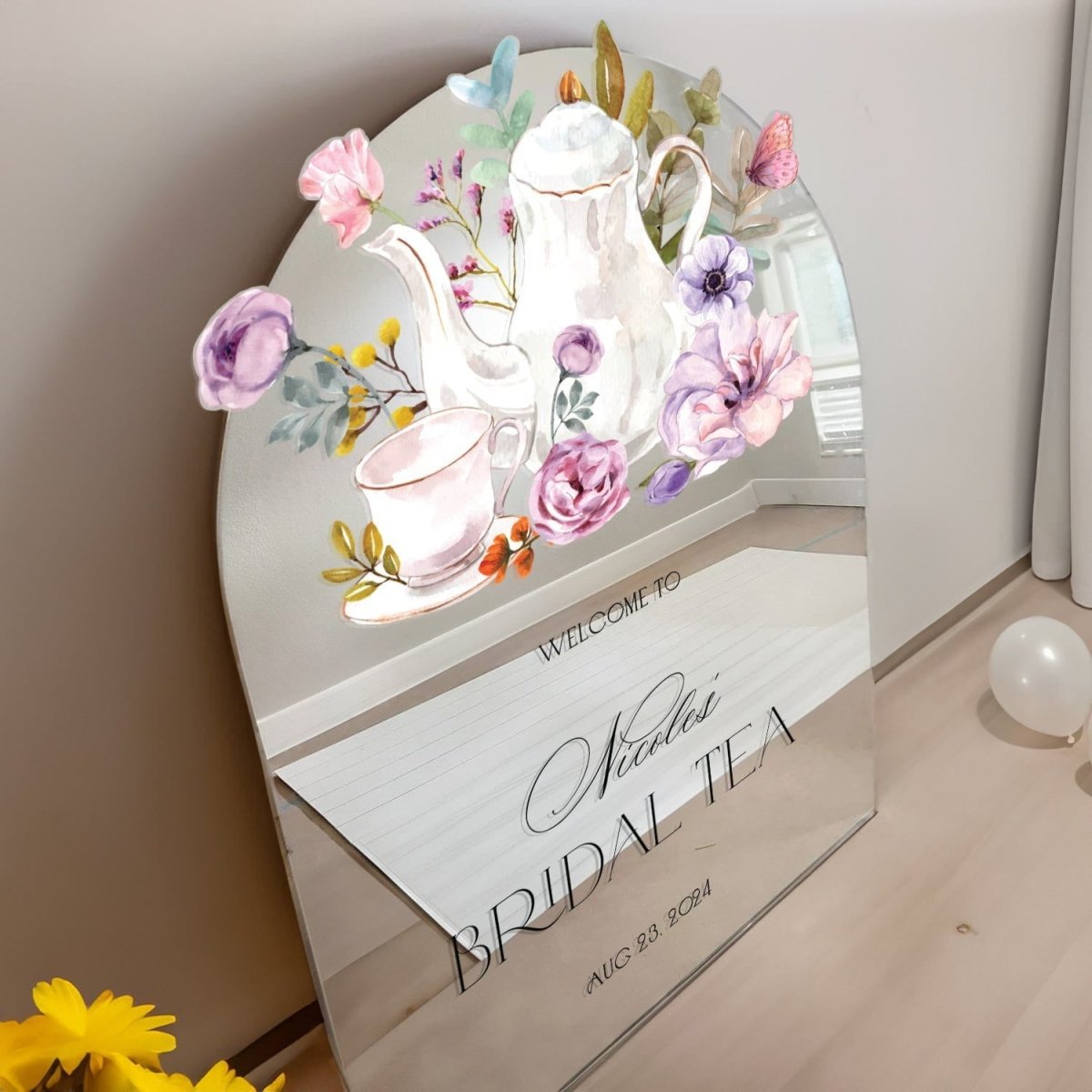Acrylic Mirror Tea Party Bridal Shower Sign, Bridal Tea Sign, Bridal S ...