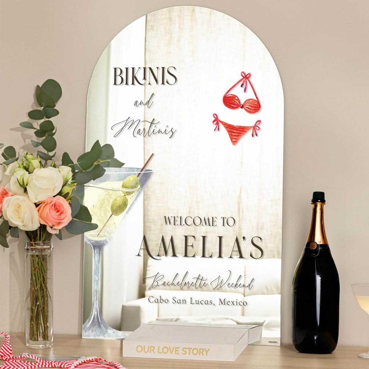 Bikini And Martinis Bachelorette Welcome Sign, Bachelorette Weekend Si ...
