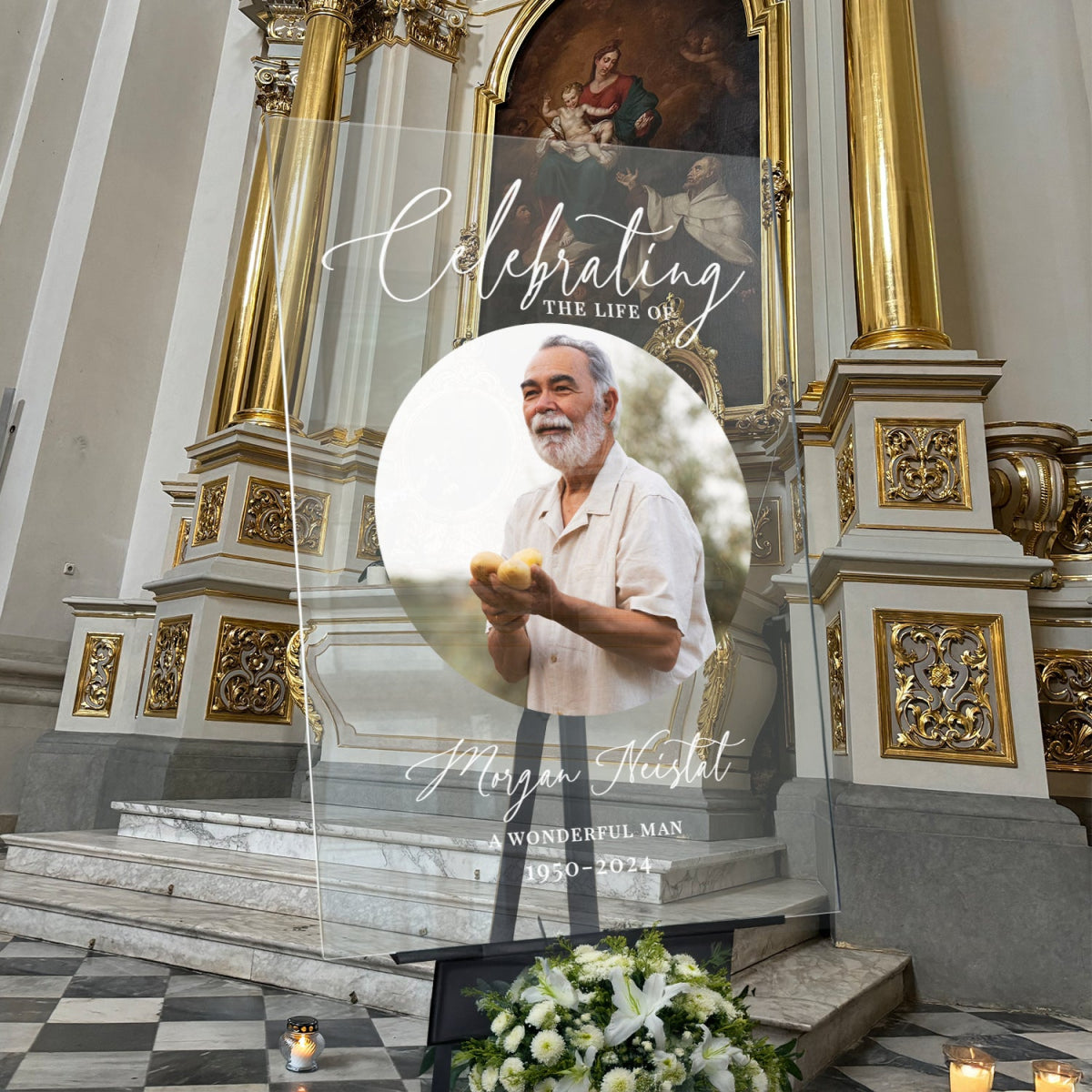 Celebration Of Life Sign, Custom Acrylic In Loving Memory Sign ...