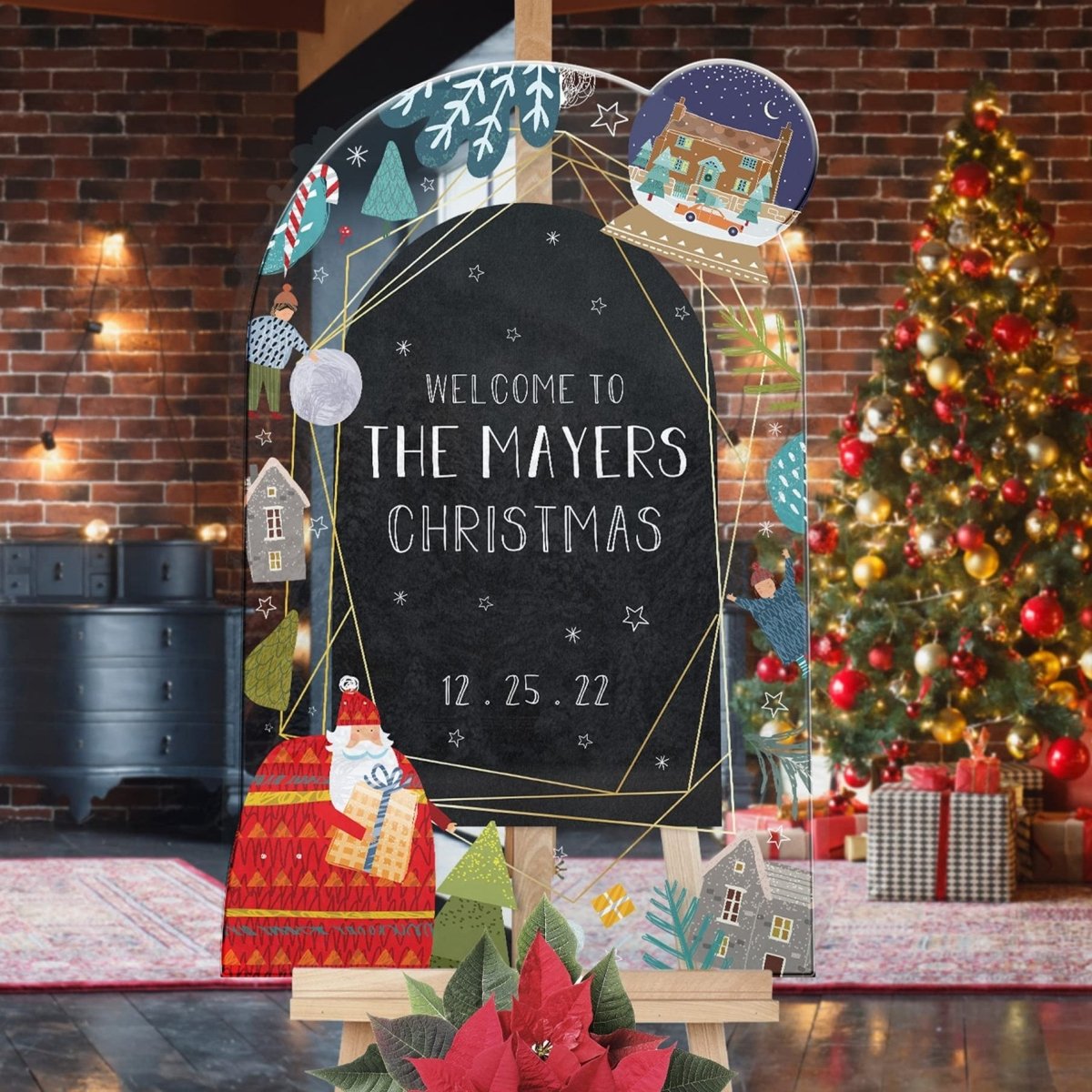 Christmas Welcome Sign, Custom-Made Unique Xmas Holiday Welcome Sign ...