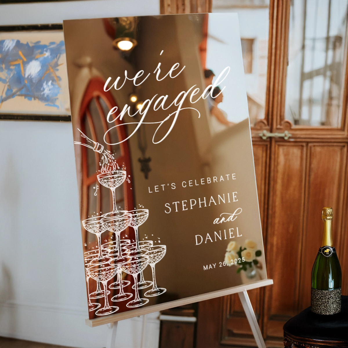 Custom Engagement Welcome Sign, We’re Engaged Engagement Entrance Sign ...