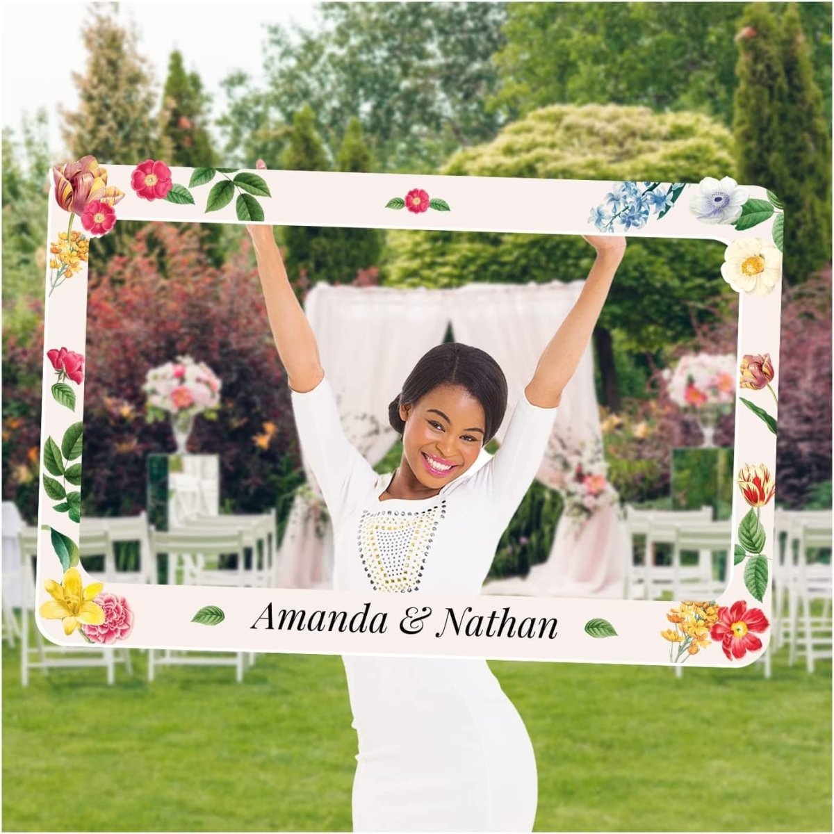 Dazzling Floral Themed Wedding Ceremony Photo Booth Frame – SpeedyOrders