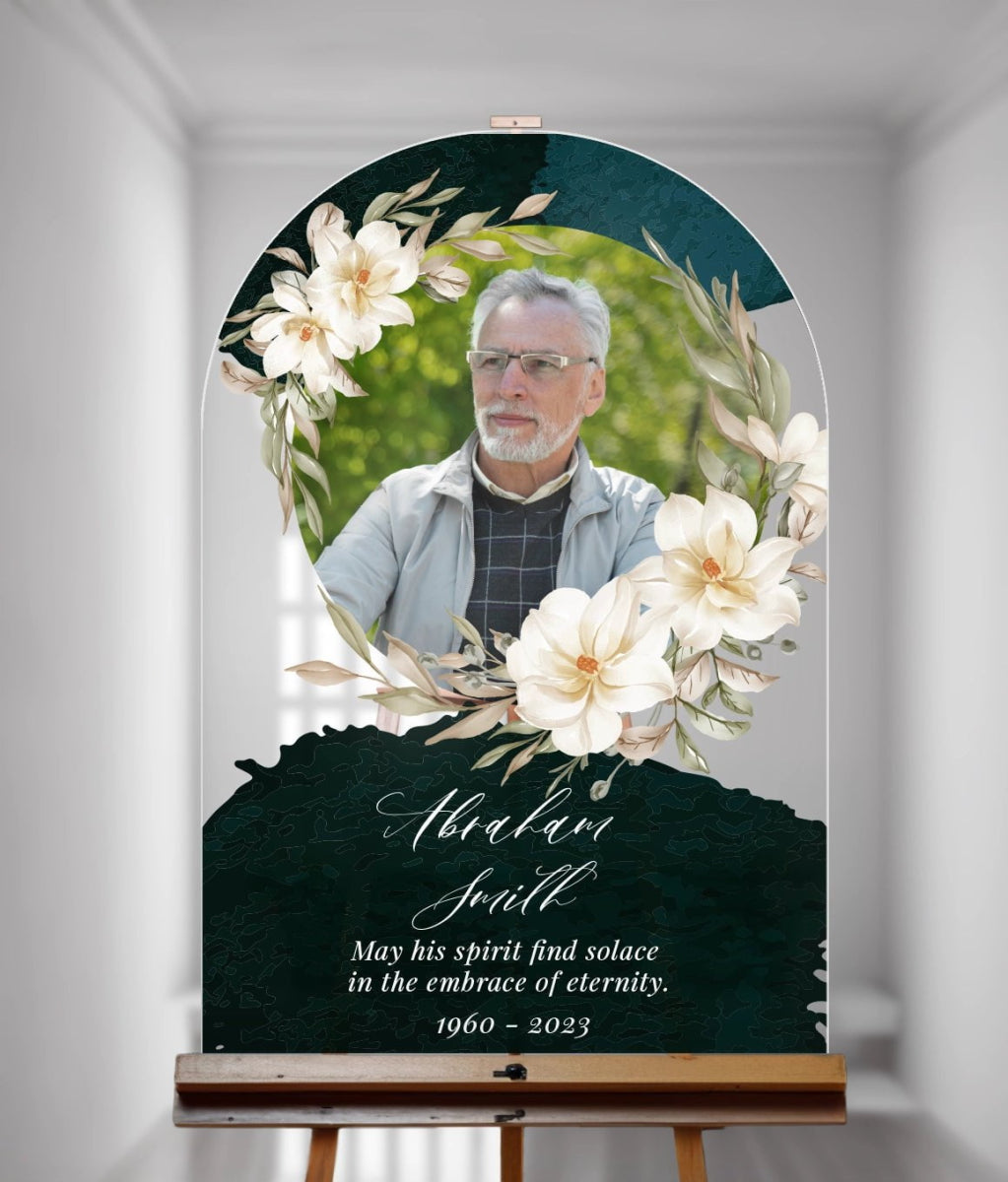 Elegant Floral Embrace Memorial Sign – SpeedyOrders