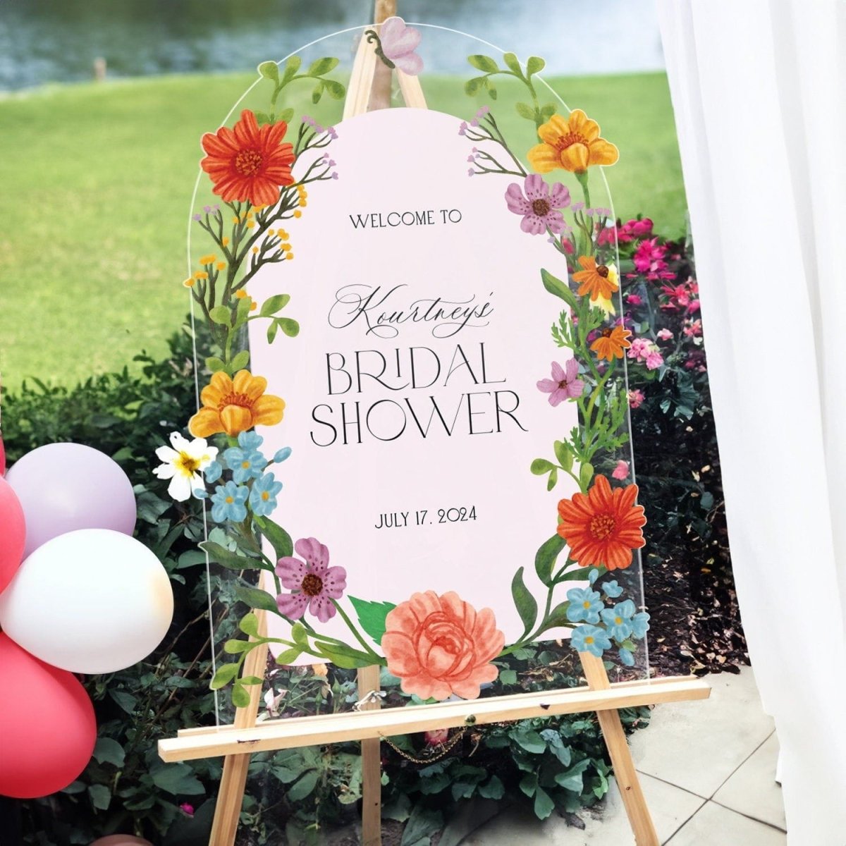 Wildflower Wreath Bridal Shower Sign · Acrylic & More – SpeedyOrders