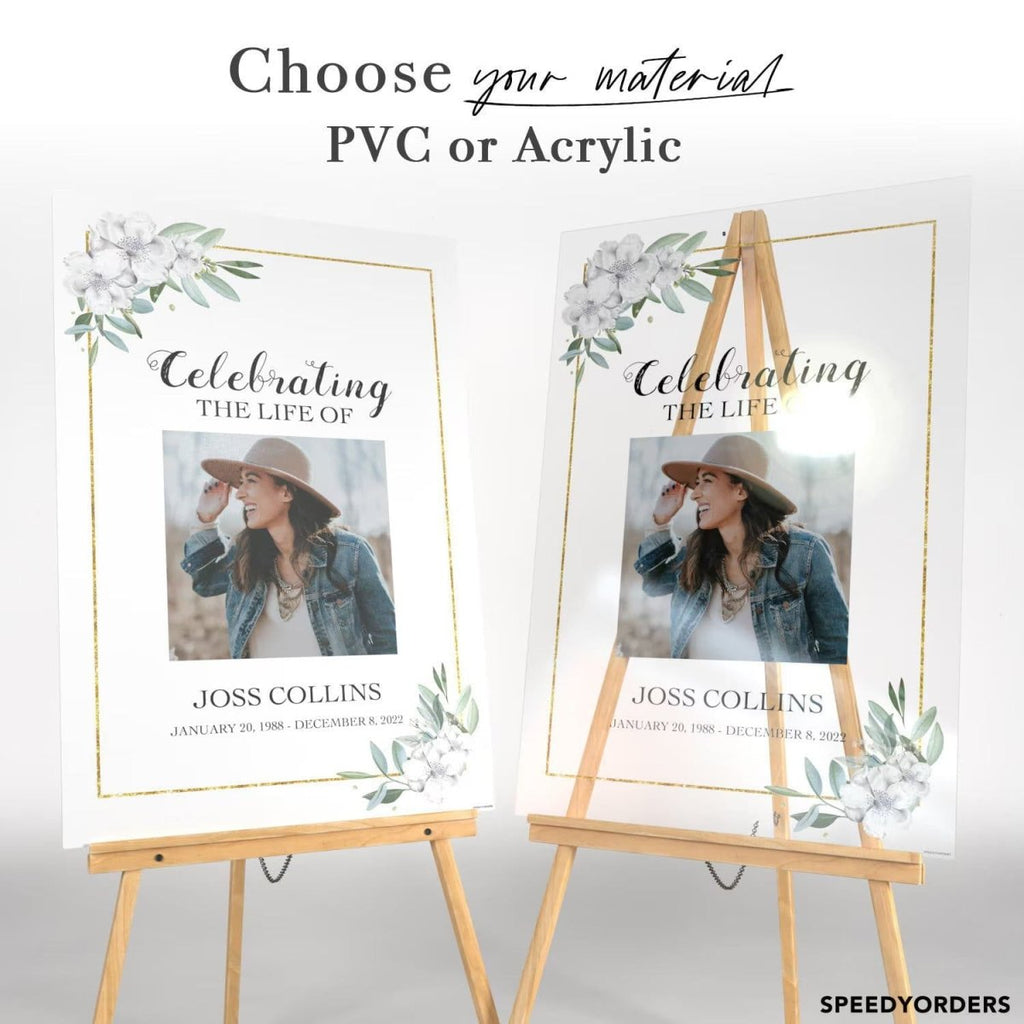 Customizable USA Floral Funeral Sign With Photo | SpeedyOrders.com