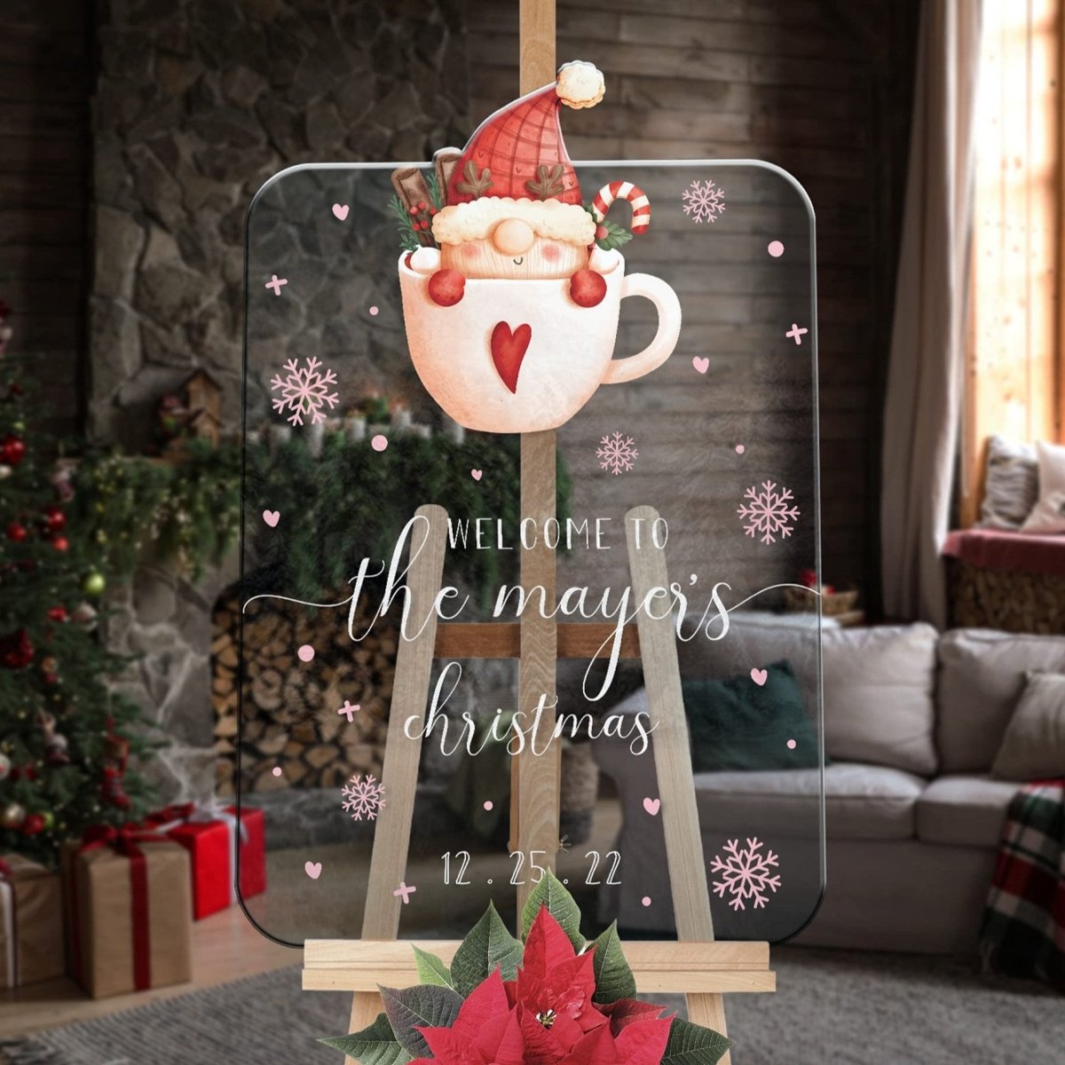 Jolly Old Santa Christmas Welcome Sign, Custom-Made Xmas Holiday Welco ...