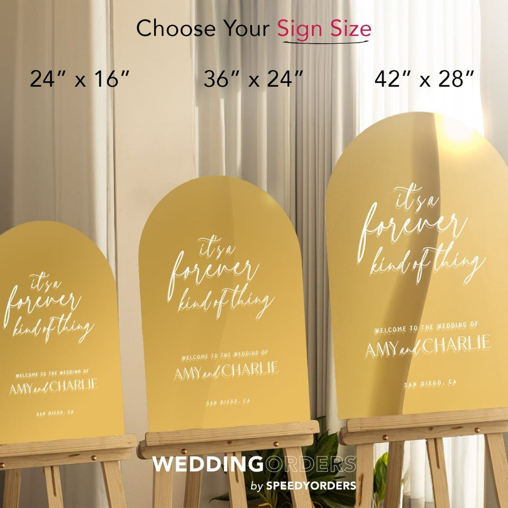 Mirror Wedding Welcome Sign, Gold Wedding Sign, Gold Mirror Wedding Si ...