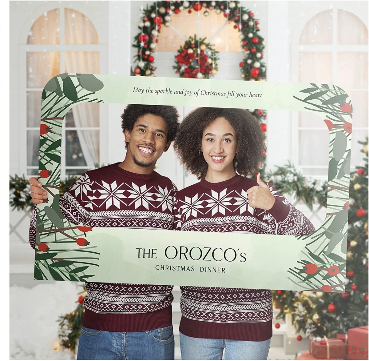 Personalized Classic Mistletoe Christmas Photo Booth Frame – SpeedyOrders