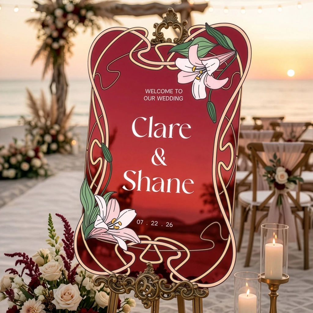 Pink Lily Wedding Welcome Sign – SpeedyOrders