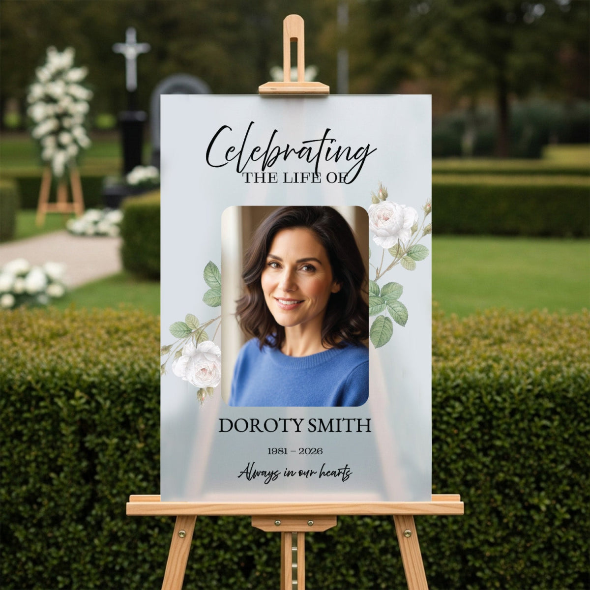 Printed Celebration of Life Welcome Sign With Photo – SpeedyOrders
