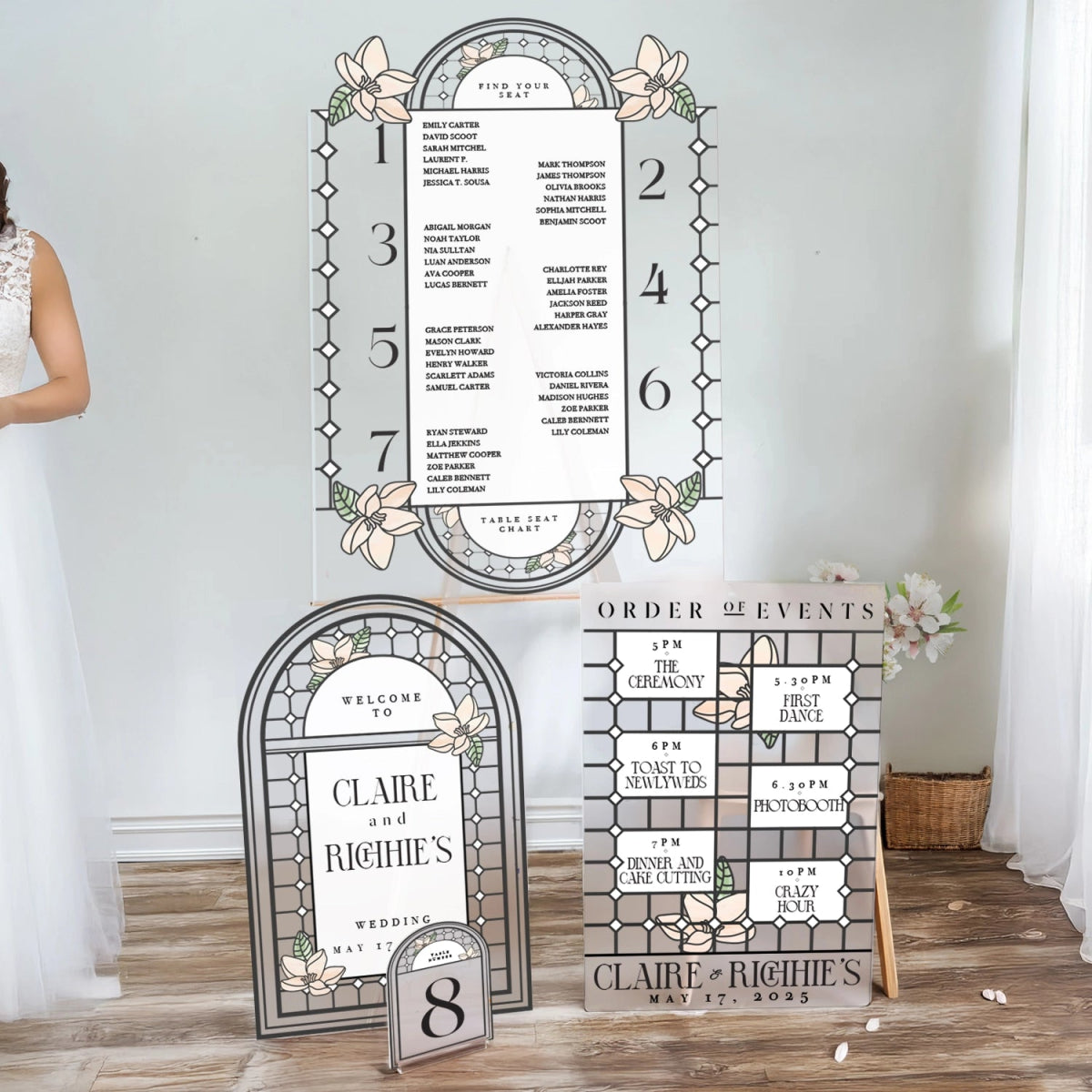 Stained Glass Wedding Bundle Set, Seating Chart, Order Of Events and T ...