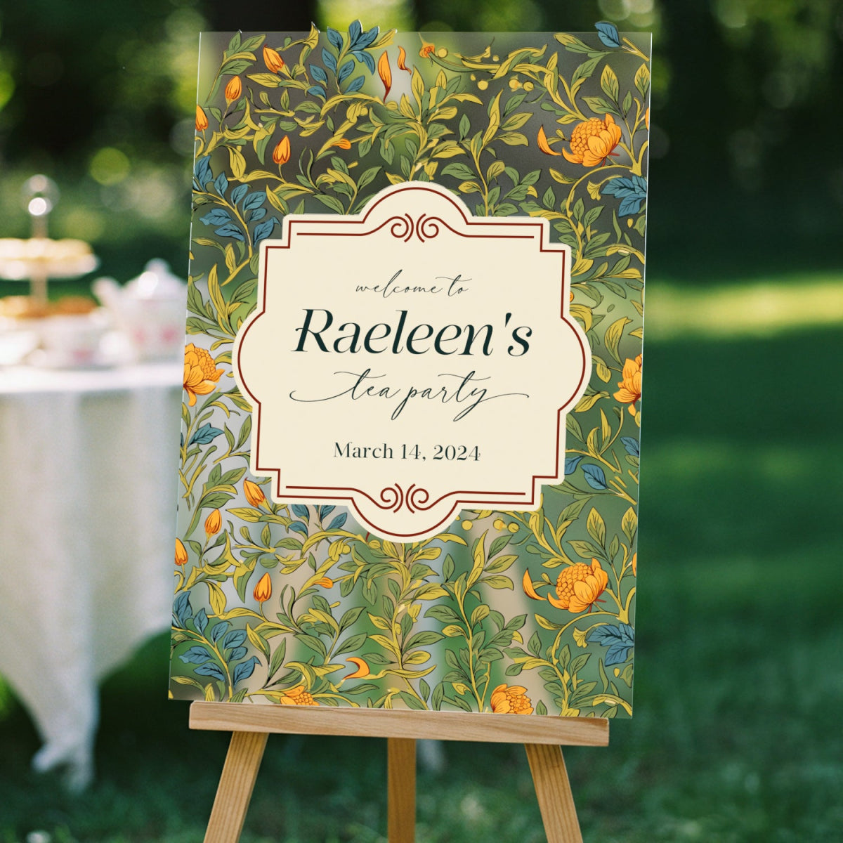 Tea Party Birthday Sign, Tea Party Birthday Welcome Sign – SpeedyOrders