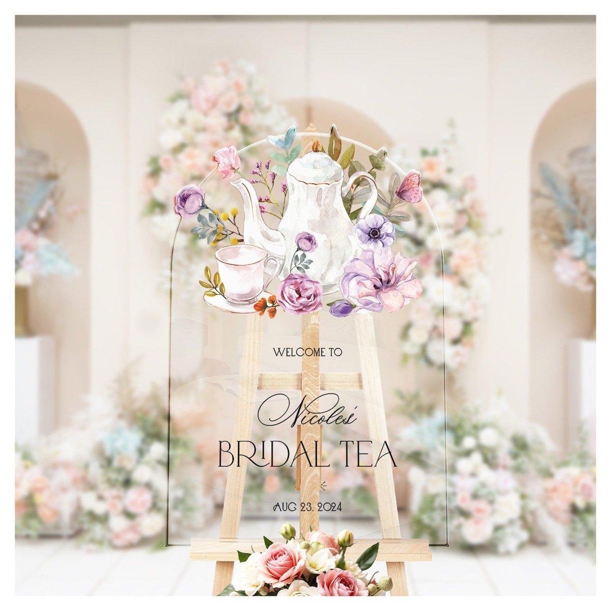 Tea Party Baby Shower Sign