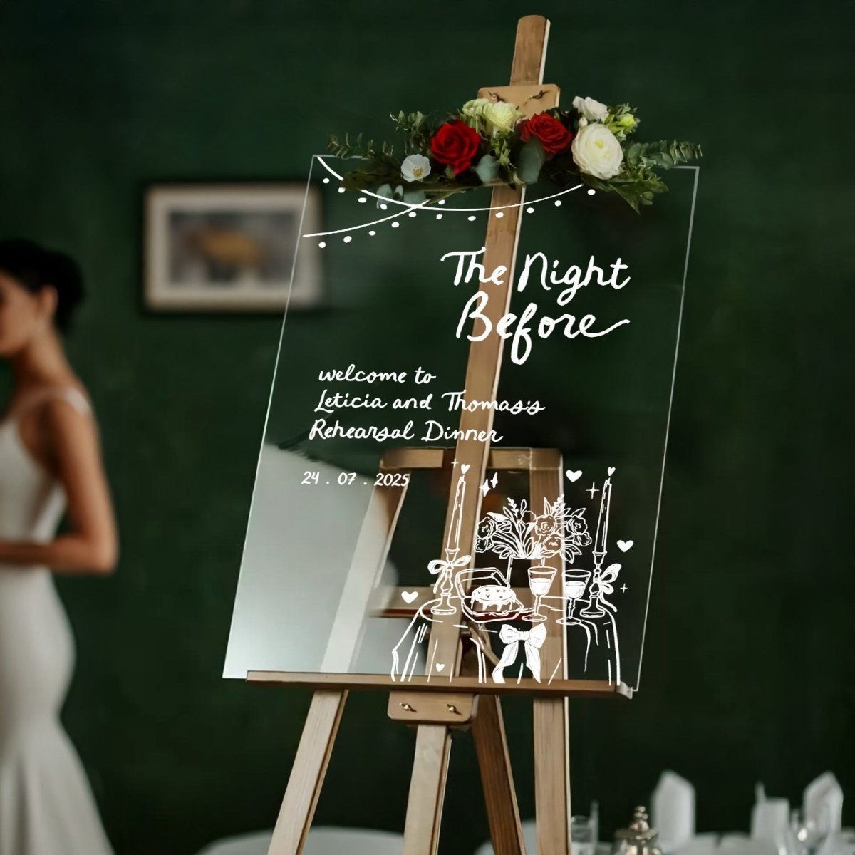 The Night Before Sign, Hand Drawn Wedding Rehearsal Dinner Sign ...