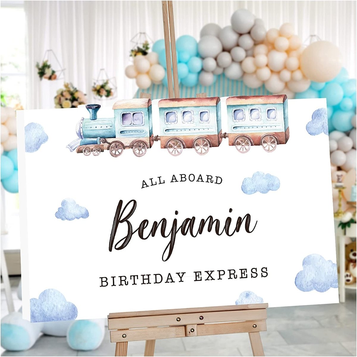 Train Themed Birthday Party Welcome Sign – SpeedyOrders