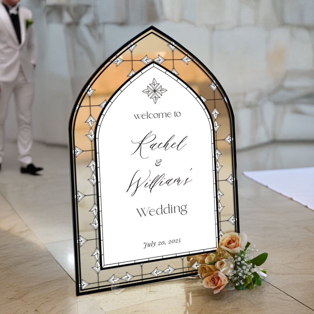Wedding Welcome Sign, Custom Acrylic Wedding Sign, Stained Glass Weddi ...