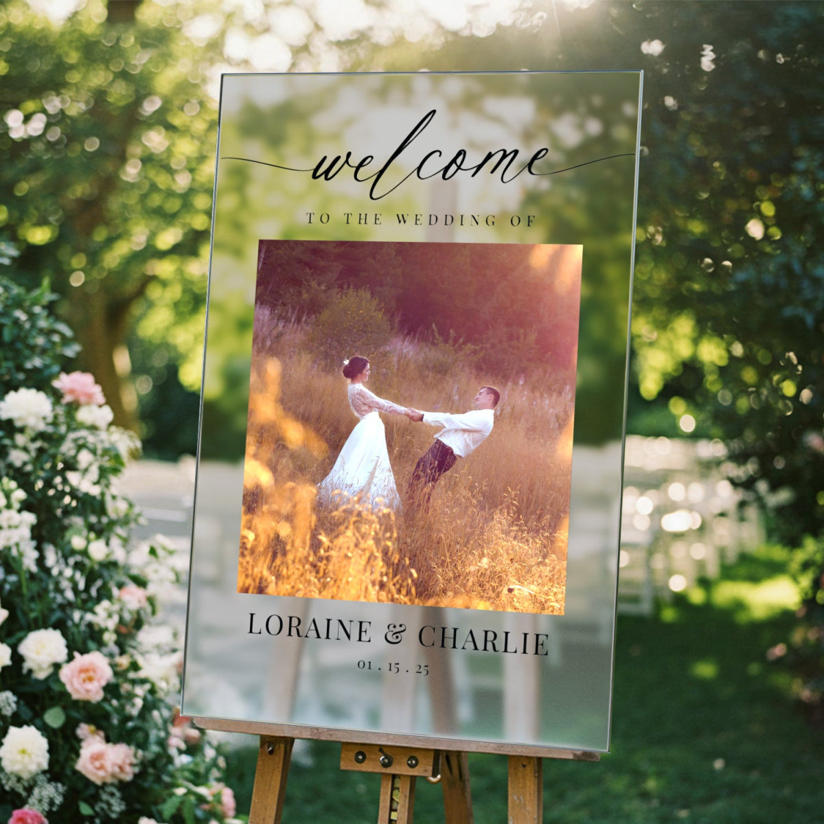 Wedding Welcome Sign With Custom Photo, Photo Wedding Sign – SpeedyOrders