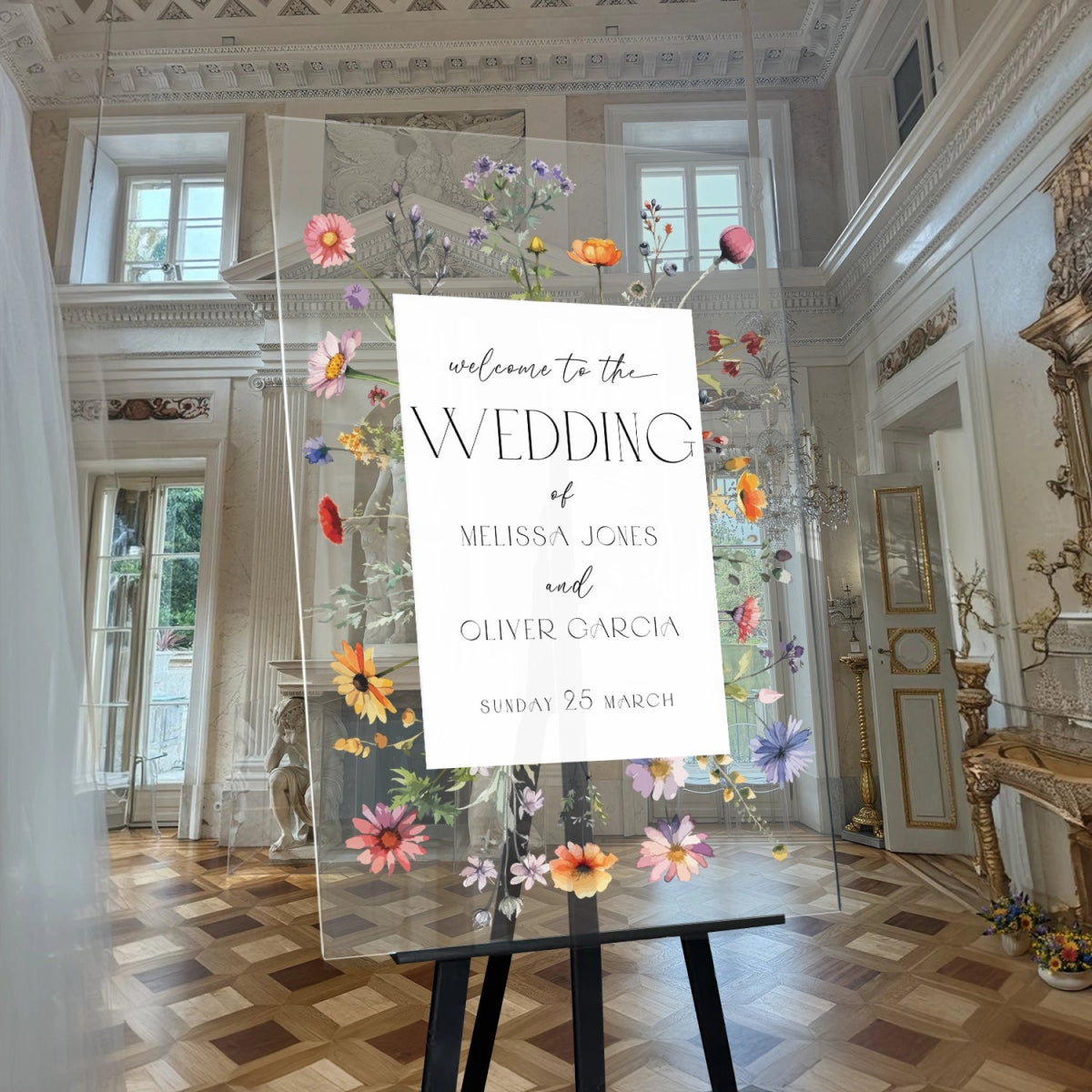 Wildflowers Wedding Sign, Floral Wedding Welcome Sign – SpeedyOrders